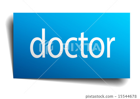 doctor blue paper sign on white background - Stock Illustration ...