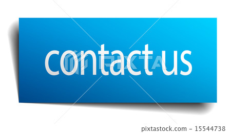 contact us blue square isolated paper sign - Stock Illustration ...