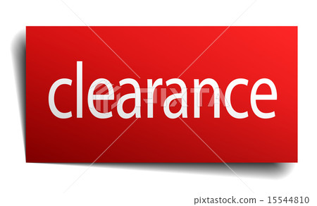 clearance red paper sign isolated on white - Stock Illustration ...