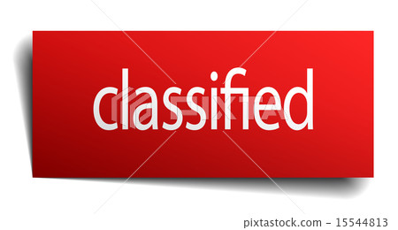 classified red paper sign isolated on white - Stock Illustration ...
