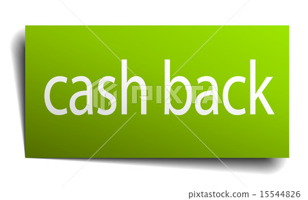 cash back green paper sign on white background - Stock Illustration ...