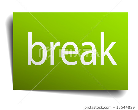 break green paper sign on white background - Stock Illustration ...