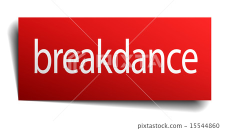 breakdance red paper sign isolated on white - Stock Illustration ...
