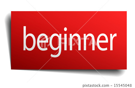 beginner red paper sign isolated on white - Stock Illustration ...