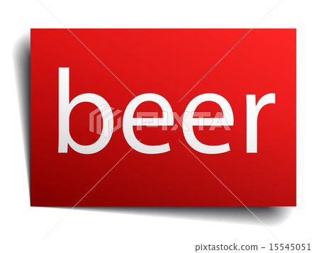 beer red paper sign isolated on white-插圖素材 [15545051] - PIXTA圖庫