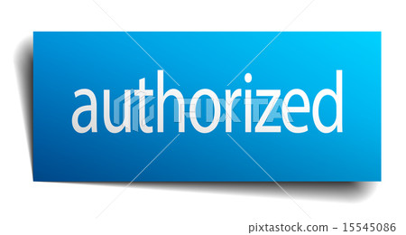 authorized blue square isolated paper sign - Stock Illustration ...
