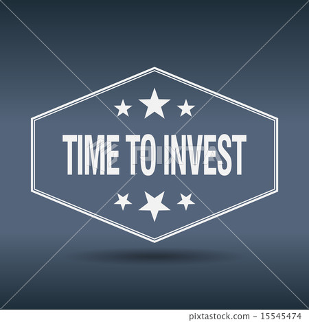 time to invest hexagonal vintage retro style label - Stock Illustration ...