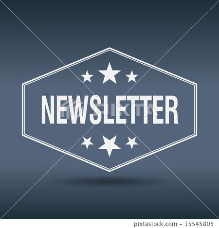 newsletter hexagonal vintage retro style label - Stock Illustration ...