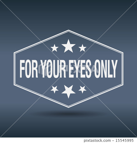 for your eyes only hexagonal retro style label - Stock Illustration ...