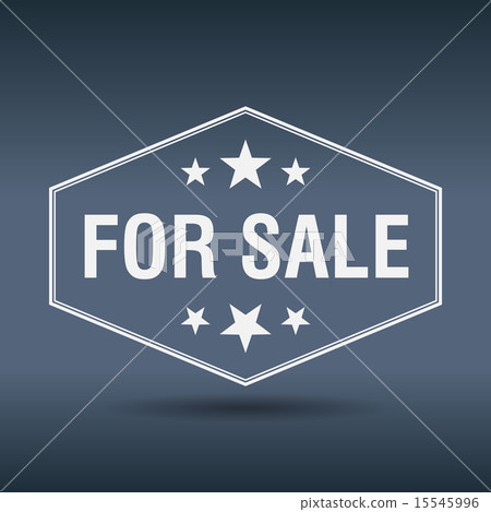 for sale hexagonal white vintage retro style label - Stock Illustration ...