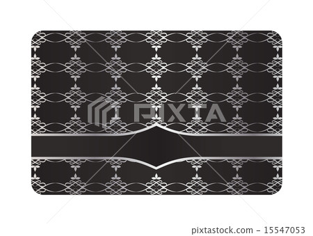 Black Decorative Card with Silver Pattern - Stock Illustration ...