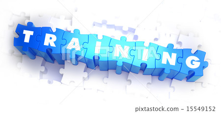 Training - White Word on Blue Puzzles. - Stock Illustration [15549152 ...