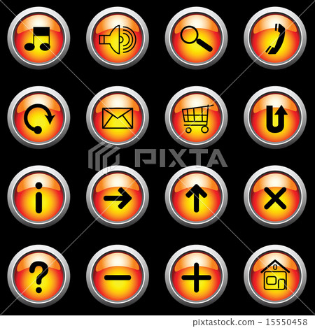 Glowing buttons on black. Vector. - Stock Illustration [15550458] - PIXTA