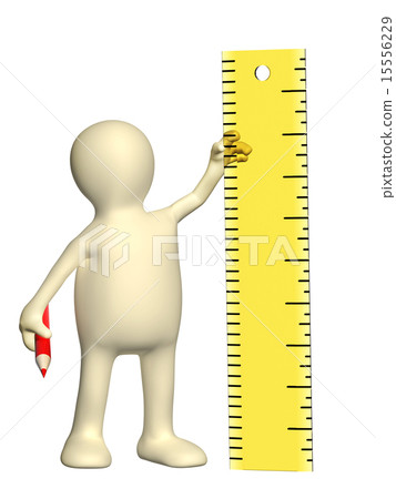 Puppet with ruler and pencil - Stock Illustration [15556229] - PIXTA