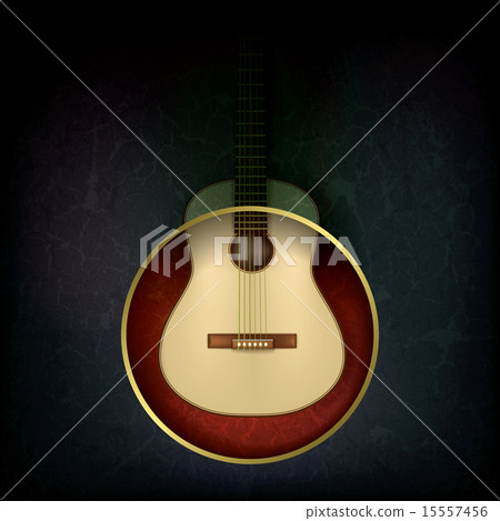 abstract music background with acoustic guitar - Stock Illustration ...