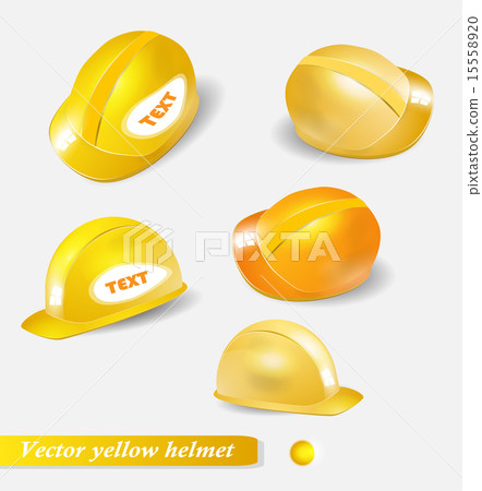 vector yellow helmet set. isolated object - Stock Illustration ...