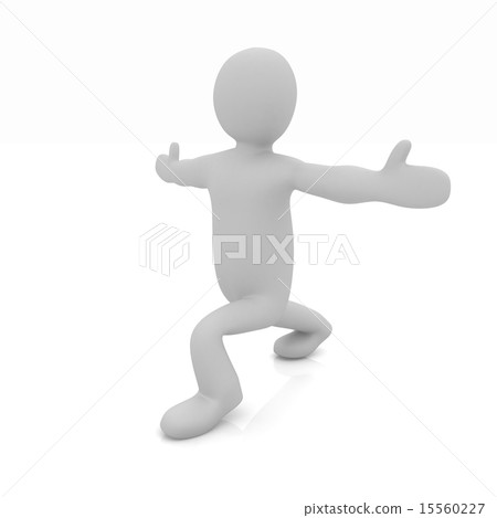 3d man isolated on white. Series - Stock Illustration [15560227] - PIXTA
