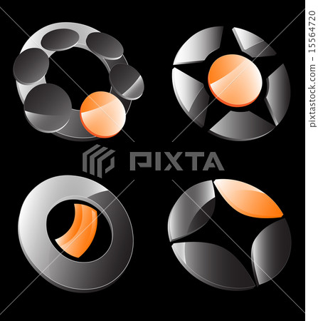 Orange gray business icon set - Stock Illustration [15564720] - PIXTA