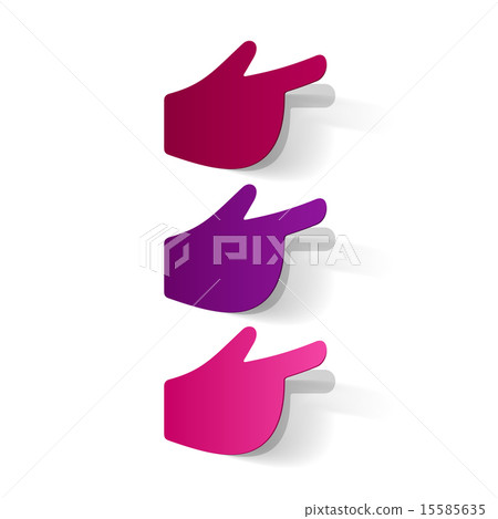Paper clipped sticker: Hand with pointing finger - Stock Illustration ...