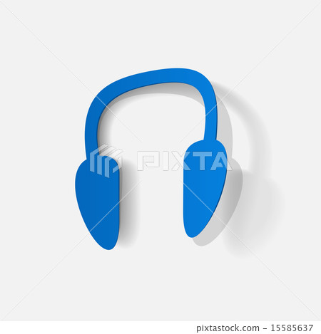 Paper clipped sticker: Wireless Headphones - Stock Illustration ...