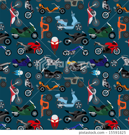 Motorcycles background, seamless - Stock Illustration [15591825] - PIXTA