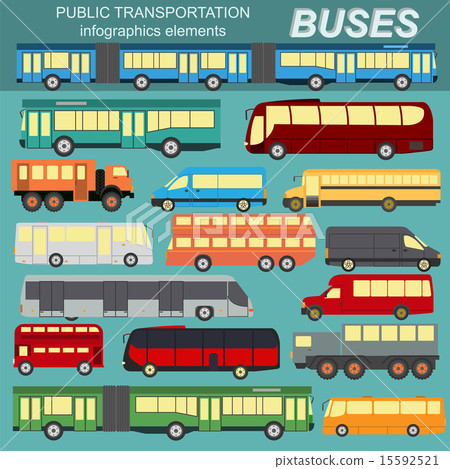 Public transportation, buses infographics - Stock Illustration ...