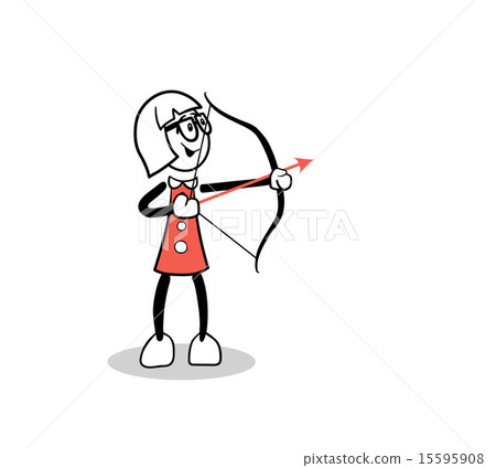 Cute cartoon shooting an arrow - Stock Illustration [15595908] - PIXTA