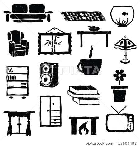 living room doodle images - Stock Illustration [15604498] - PIXTA