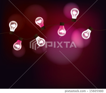 Vector pink background with garland - Stock Illustration [15605980] - PIXTA