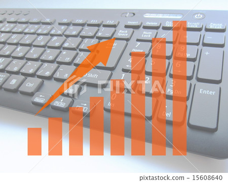Bar graph and keyboard - Stock Illustration [15608640] - PIXTA