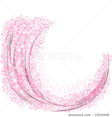 Curves and pink flowers - Stock Illustration [15630490] - PIXTA