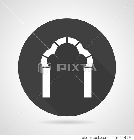 Trefoil arch black round vector icon - Stock Illustration [15651499 ...