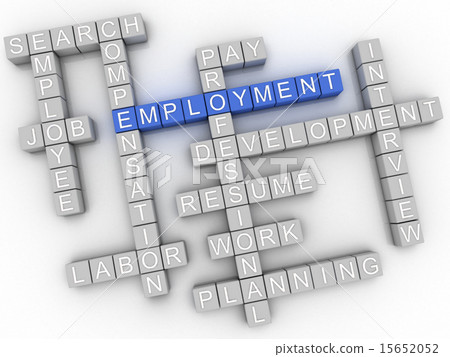 3d image Employment issues concept word cloud - Stock Illustration ...
