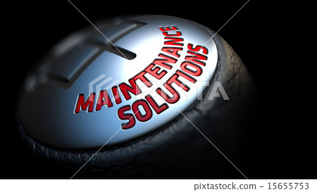 Maintenance Solutions on Gear Stick with Red Text. - Stock Illustration ...