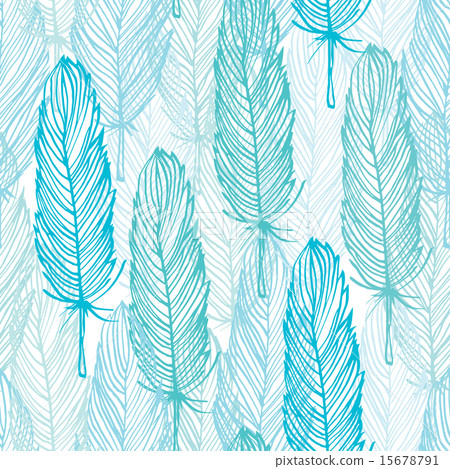 Blue outline seamless pattern - Stock Illustration [15678791] - PIXTA