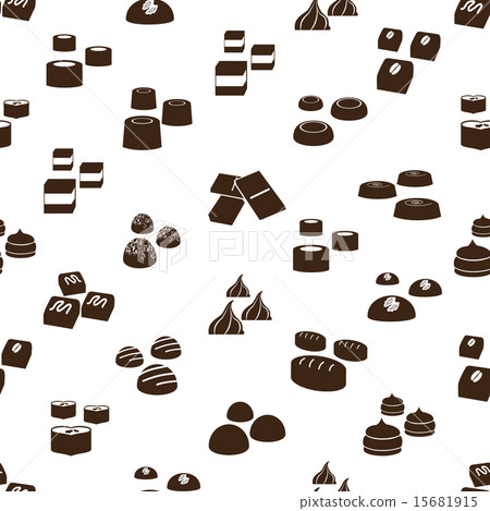 sweet chocolate truffles icons seamless pattern - Stock Illustration ...