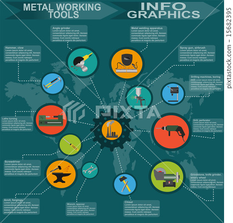Set of metal working tools Infographics - Stock Illustration [15682395 ...