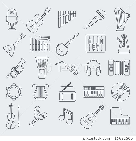 Musical instrument line vector icon. - Stock Illustration [15682500 ...