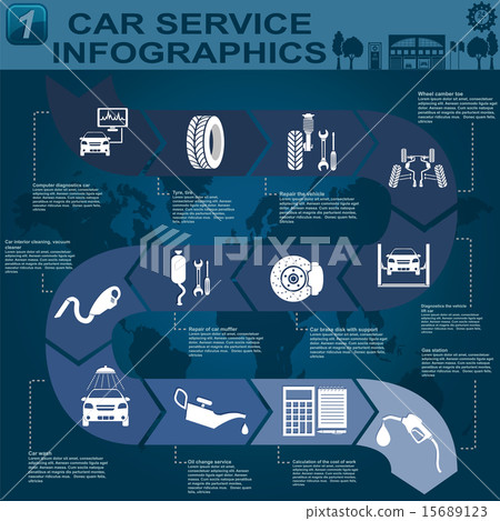 Car service, repair Infographics - Stock Illustration [15689123] - PIXTA