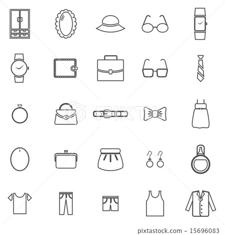 Dressing line icons on white background - Stock Illustration [15696083 ...