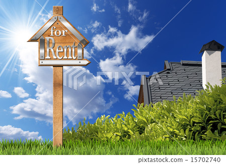 House For Rent - Wooden Sign with Pole - Stock Illustration [15702740 ...