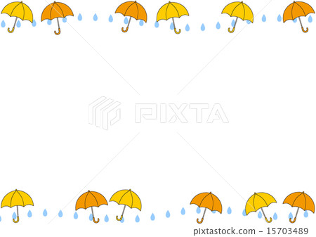 Yellow and orange umbrella and rain frame - Stock Illustration ...