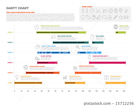 Gantt project production timeline graph - Stock Illustration [15712256 ...