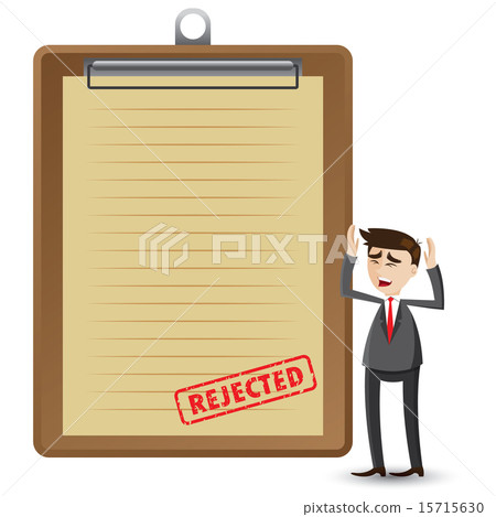 cartoon businessman with rejected document - Stock Illustration ...