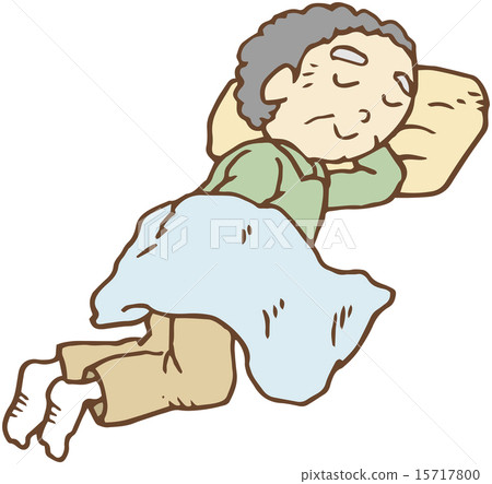 An old man taking a nap - Stock Illustration [15717800] - PIXTA