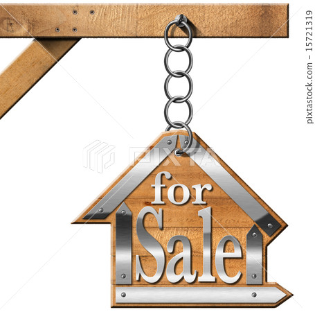 House For Sale - Sign Hanging from Chain - Stock Illustration [15721319 ...