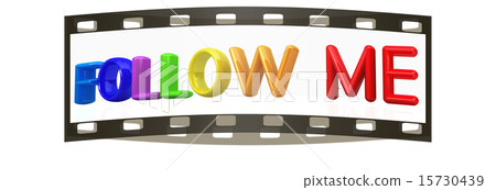 "follow me" 3d colorful text - Stock Illustration [15730439] - PIXTA