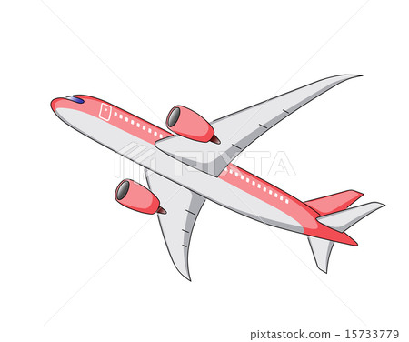 Illustration of a rising aircraft (passenger... - Stock Illustration ...