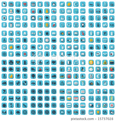Large icons set. Vector illustration of flat - Stock Illustration ...