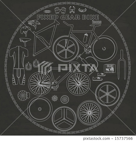 fixed bicycle on chalk - Stock Illustration [15737566] - PIXTA